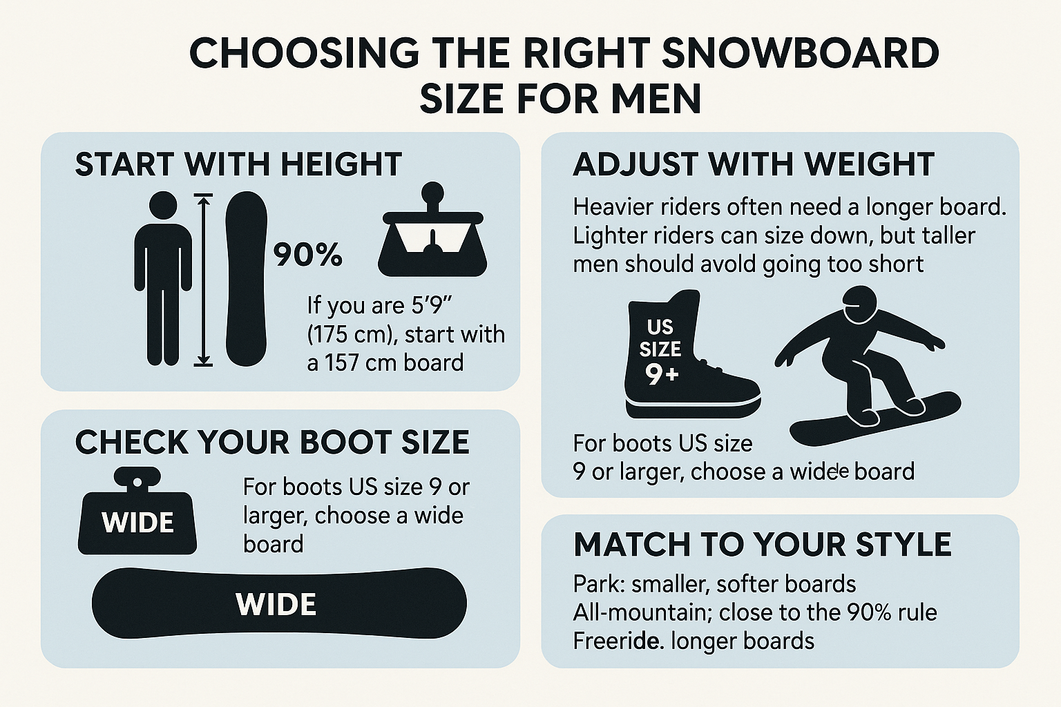 Choose Best Snowboard Sizes for Men [2025] » Snow Day Ride